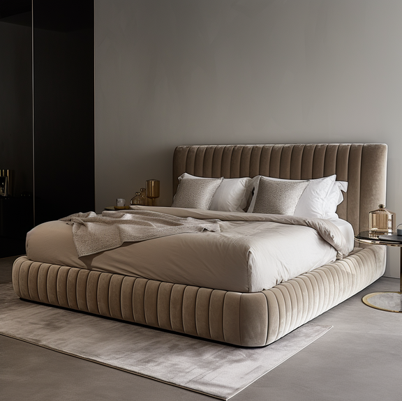 Freesia Velvet Bed – Luxurious Upholstered Bed with Custom Options ...