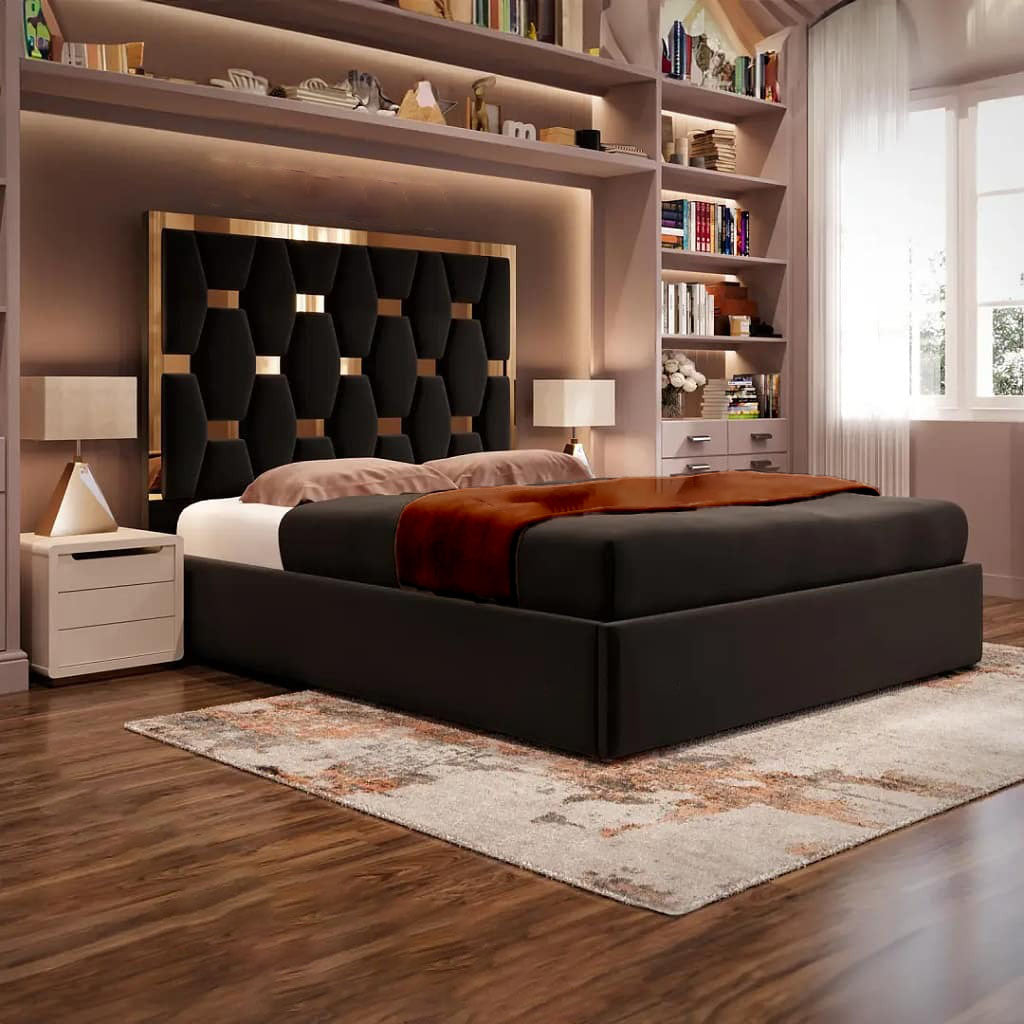 Golden Pyramid Bed | Bold Luxury & Elegance | Timber Land UAQ – Timber ...