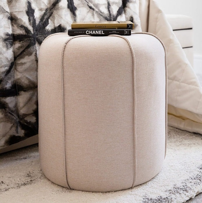 Iris Oatmeal Exposed Seam Footstool - Stylish & Versatile Footstool ...