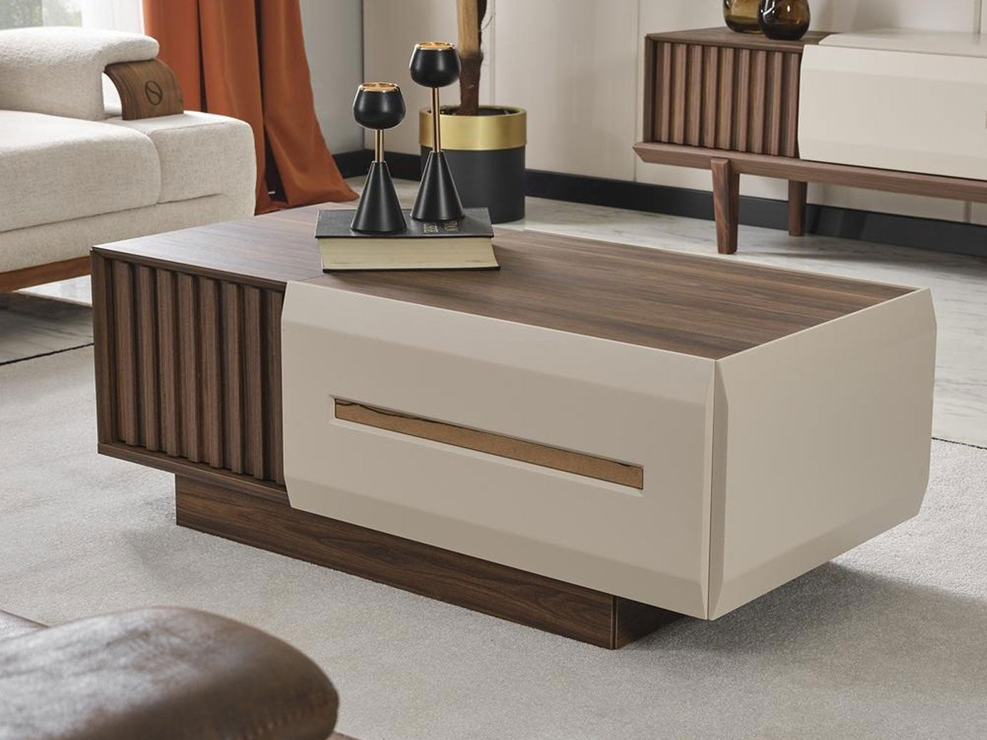 Monza Coffee Table – Modern Design with Extra Storage for Stylish Home – Timber Land Home Furniture