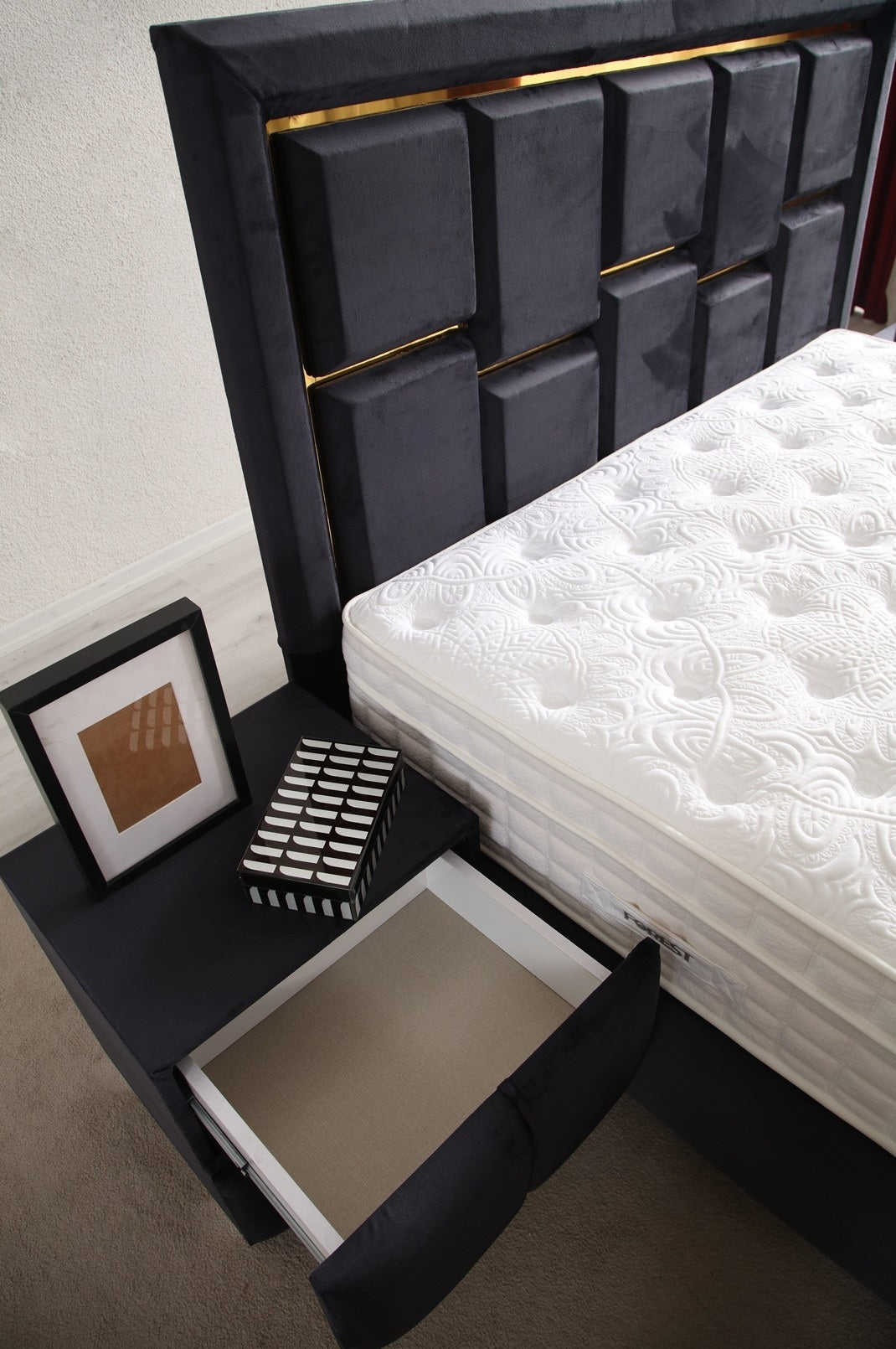 Silva Base Headboard Set | Modern Elegance with Gold Accents – Timber ...